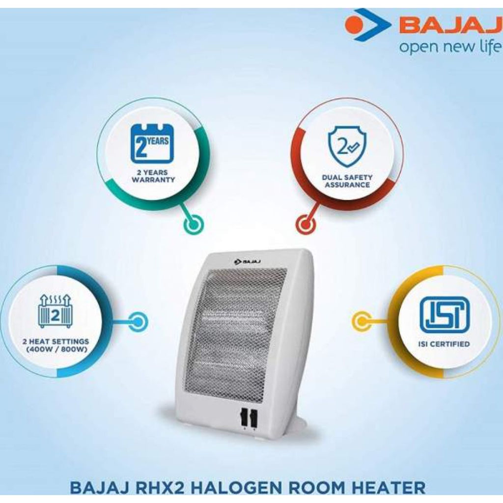 Bajaj 800 W RHX-2 Halogen (260028) Room Heater (White) – Value Plus India