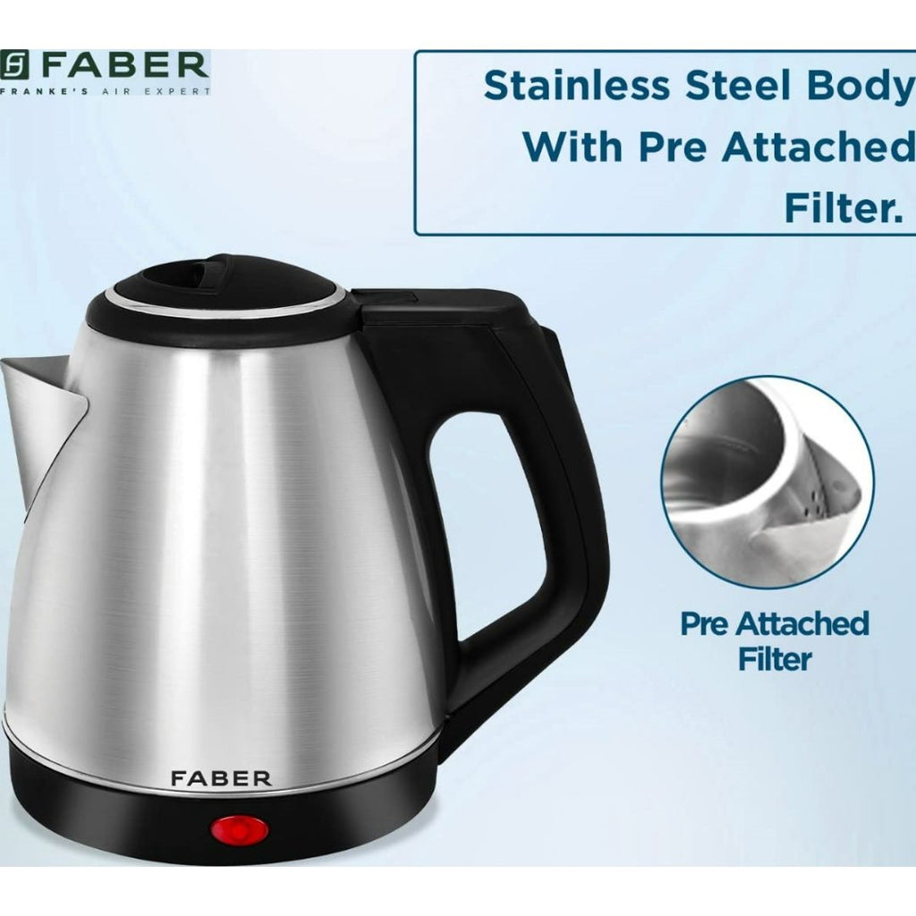 Faber 1.20 L FK 1.2L SS 2200W Stainless Steel Electric Kettle (Silver ...